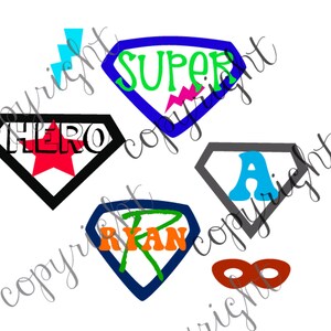 Superhero Cut File for Monogram With Place for Monogram Cut File, Vinyl ...