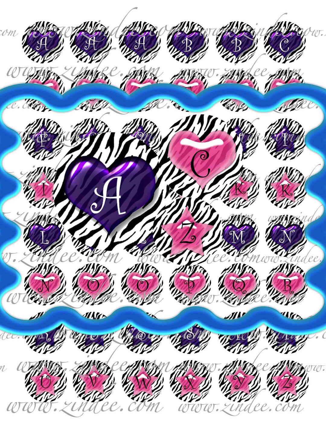 Pink Purple Zebra Print Alphabet (no.1014)-- High Quality, Printable ...
