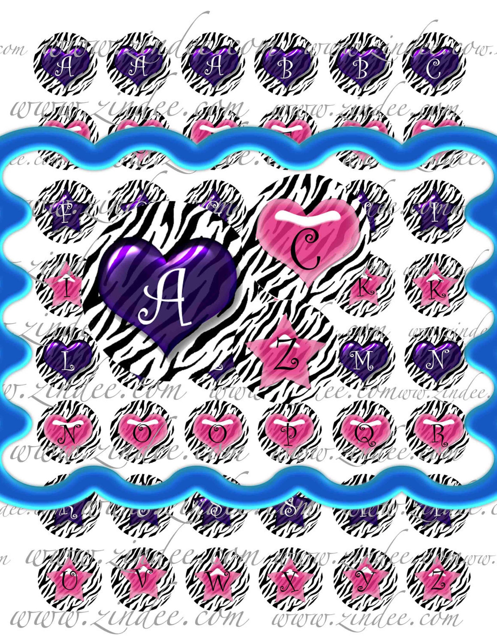 Pink Purple Zebra Print Alphabet (no.1014)-- High Quality, Printable ...