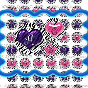 Pink Purple Zebra Print Alphabet (no.1014)-- High Quality, Printable ...