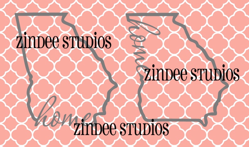 Georgia Home State Cut File for Monogram With Place for | Etsy