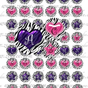 Pink Purple Zebra Print Alphabet (no.1014)-- High Quality, Printable ...