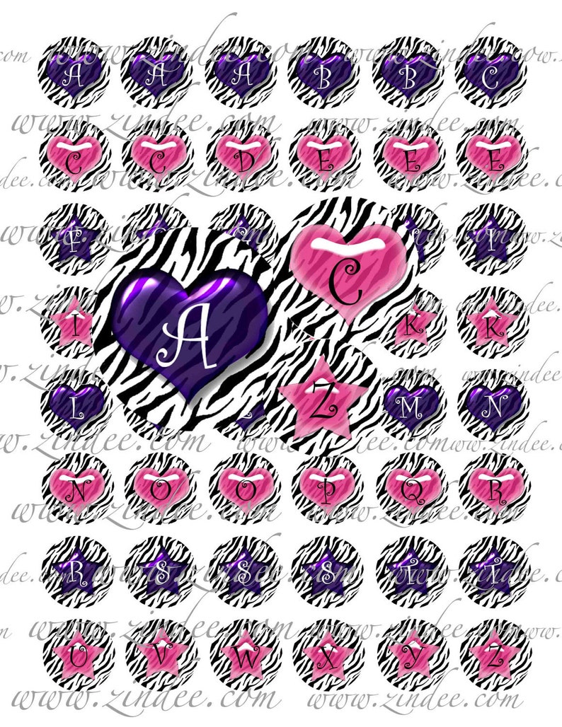 Pink Purple Zebra Print Alphabet (no.1014)-- High Quality, Printable ...