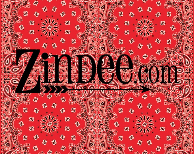 Red Bandana Vinyl Patterned Heat Transfer Vinyl Iron on Vinyl Sheets ...