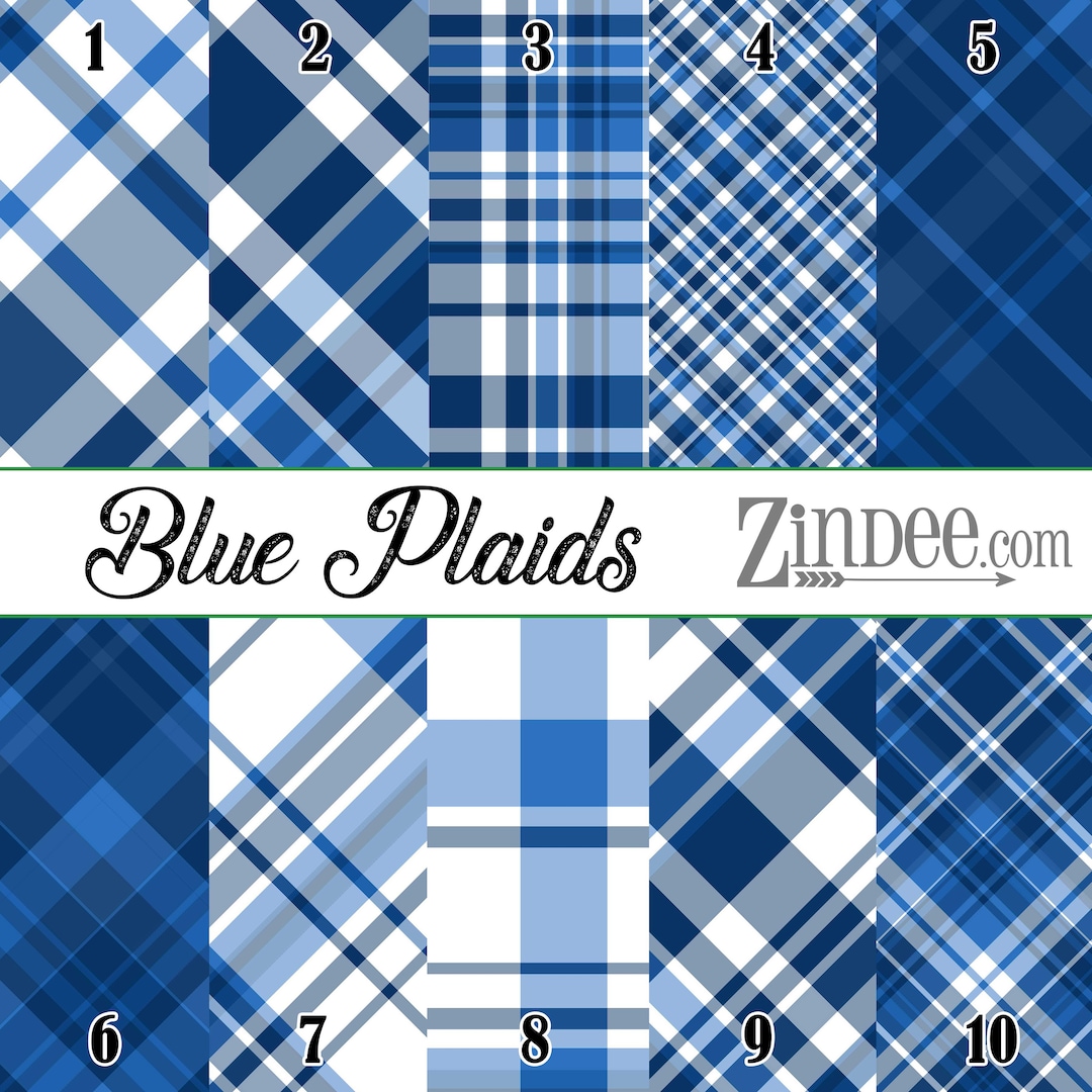 Blue Plaids Pattern Vinyl, Printed Vinyl, Adhesive Vinyl, Heat Transfer ...