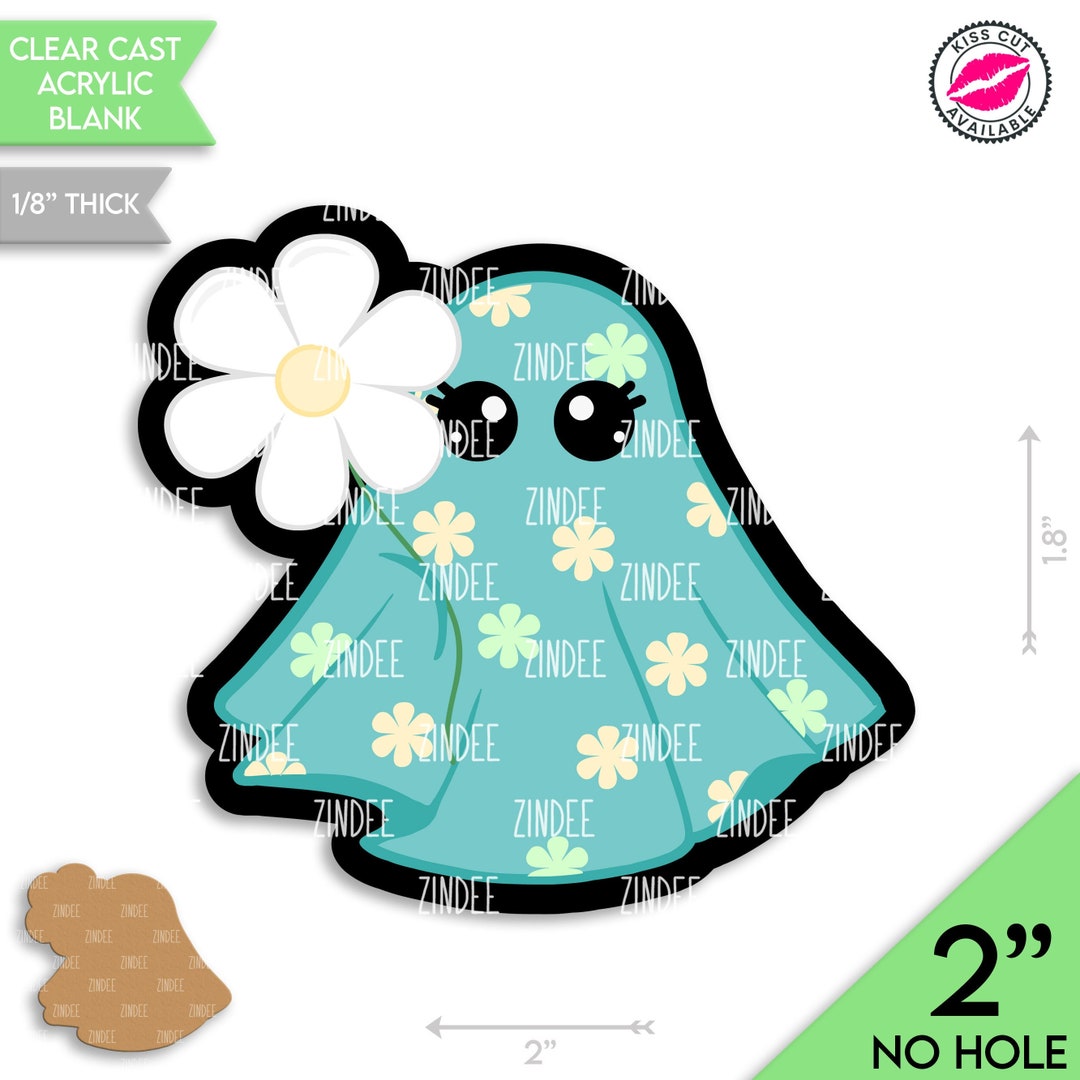 Spring Ghost- Clear Acrylic Blank- 2 Inch- Badge Reel Size- Clear Cast ...