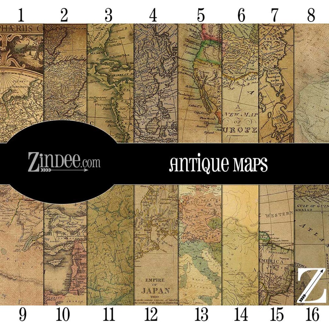 Antique Maps Pattern Vinyl, Printed Vinyl, Adhesive Vinyl, Heat ...