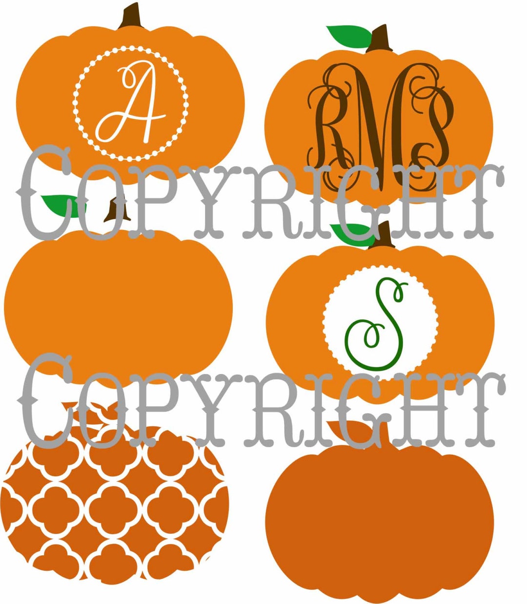Cute Pumpkin Cut File With Place for Monogram and Quatrefoil Cut File ...
