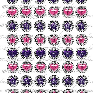 Pink Purple Zebra Print Alphabet (no.1014)-- High Quality, Printable ...