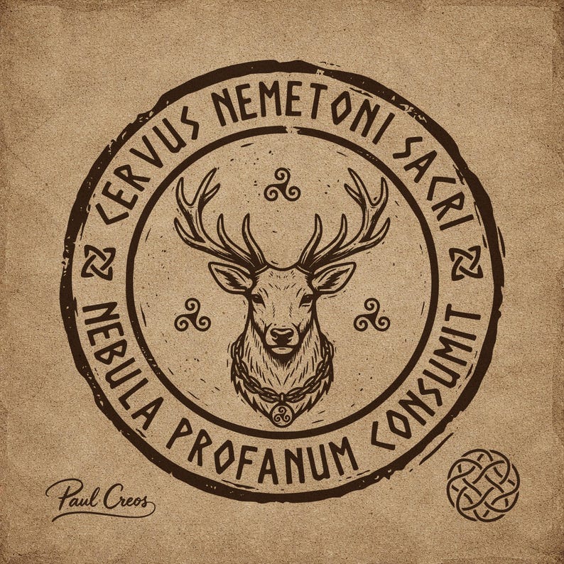 Deer Guardian Sigil SVG | Sacred Grove Symbol (clean and Grunge) - Etsy