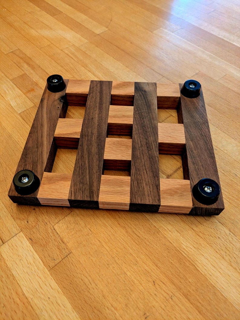 Wood Trivet With Rubber Feet (walnut and Red Oak) (style B) - Etsy