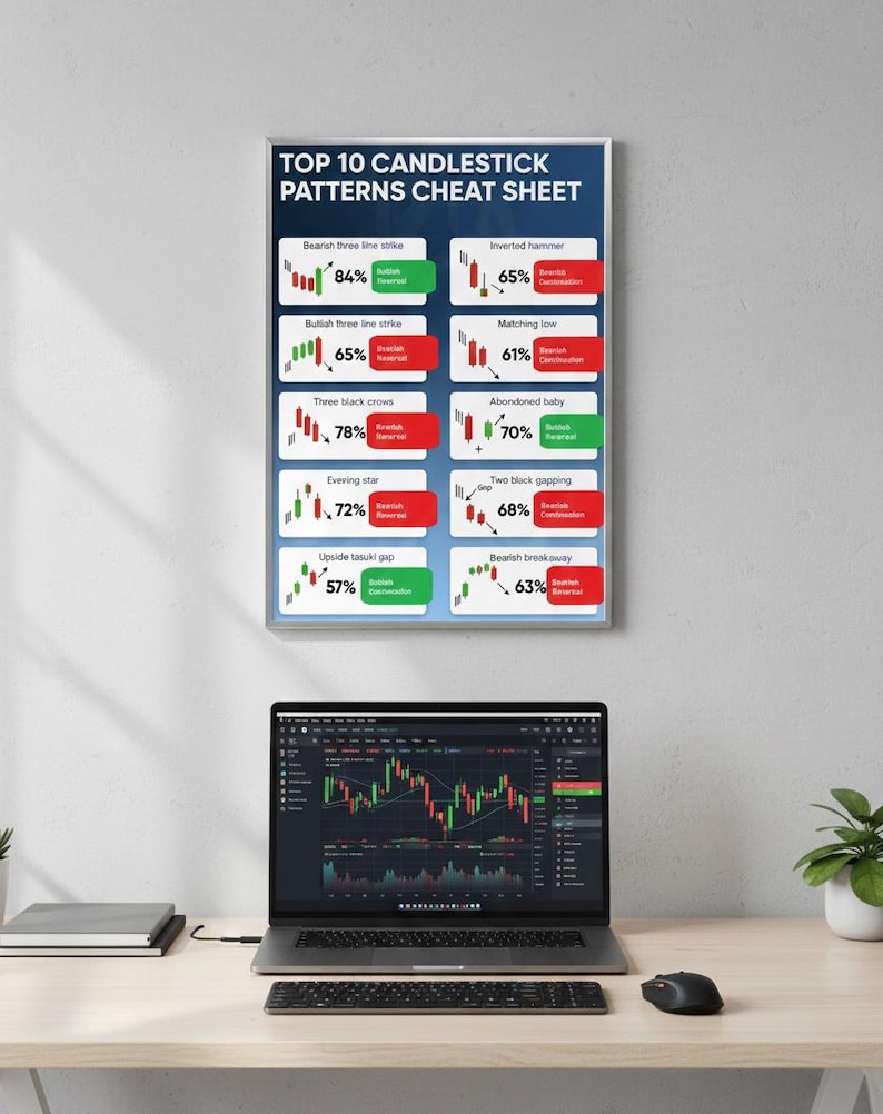 Top 10 Candlestick Patterns Cheat Sheet | Trading Printable Poster - Etsy