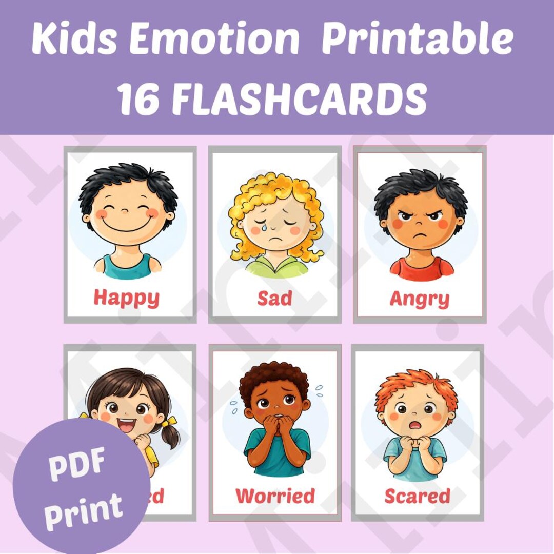 Emotions Flashcards for Kids | Printable Feelings Cards | Preschool ...