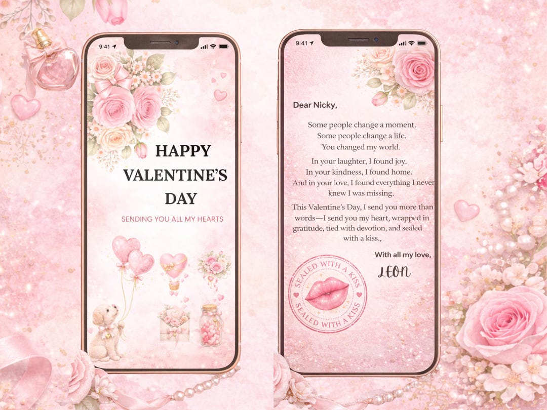 Animated Valentine’s Day Editable Mobile Ecard Video, Digital ...