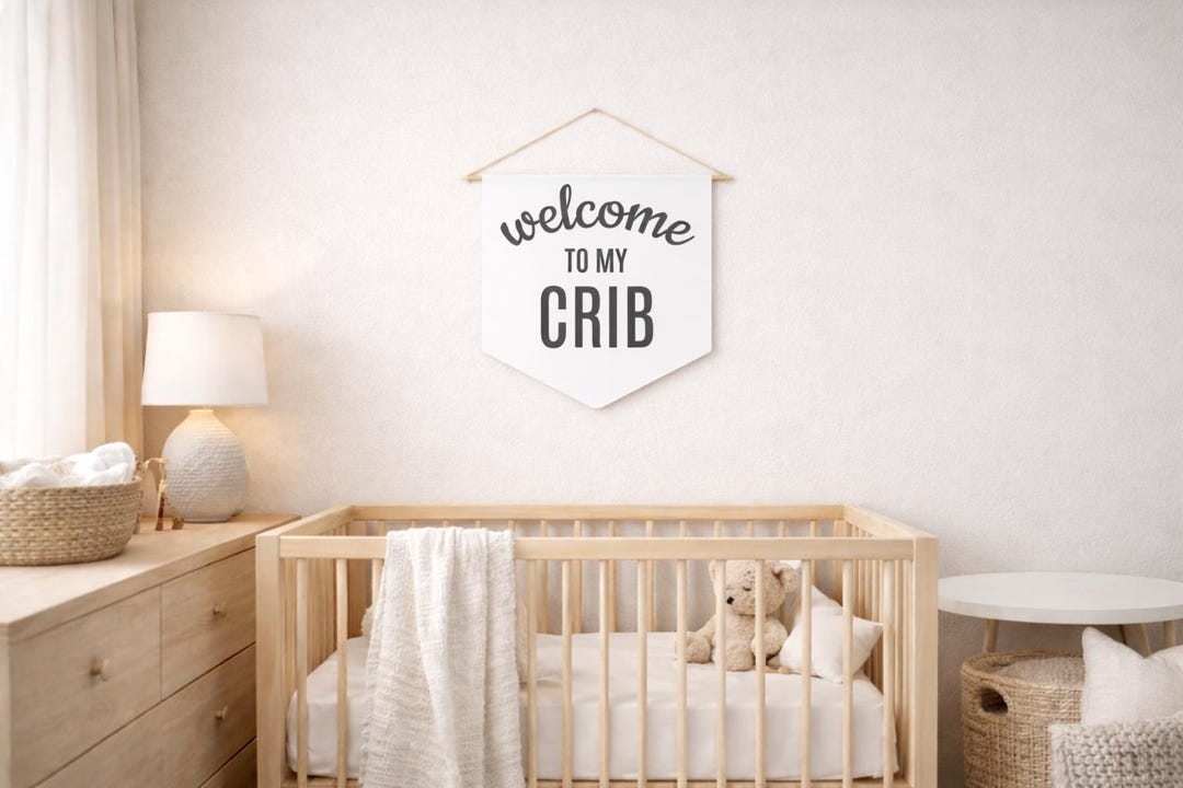 Welcome to My Crib Pennant | Nursery Decor Banner | Baby Shower Gift - Etsy