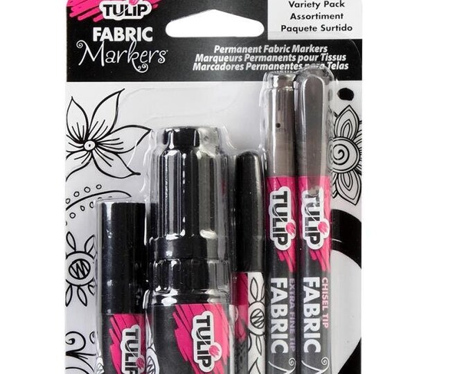 Fabric Markers, Black Fabric Marker Variety Pack of 5 Different Sizes ...
