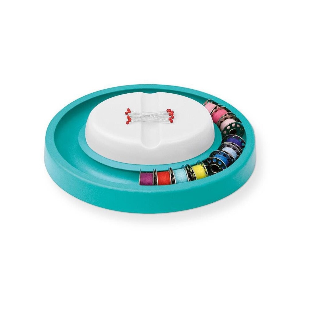 Turquoise Magnetic Pin Cushion: Bobbin & Hidden Storage - Prym Love - Etsy