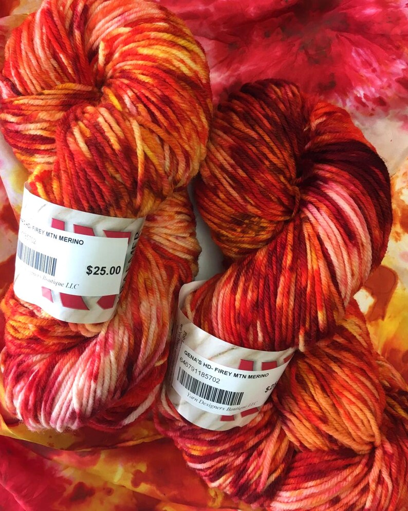DK Superwash Merino Yarn Fire Red Speckled Yarn Hand Dyed - Etsy