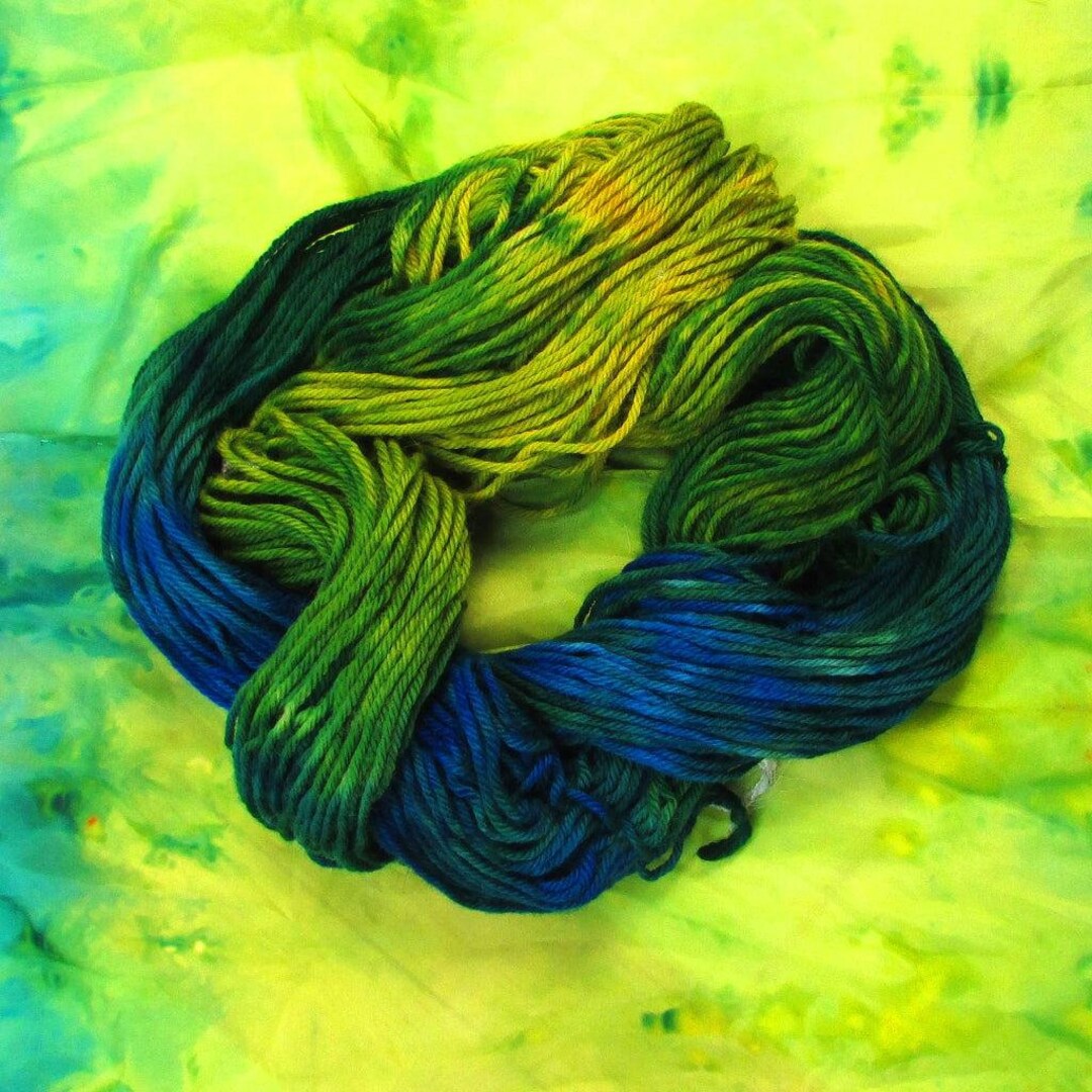Worsted Suri Alpaca & Merino Yarn Yellow and Blue Hand Dyed - Etsy