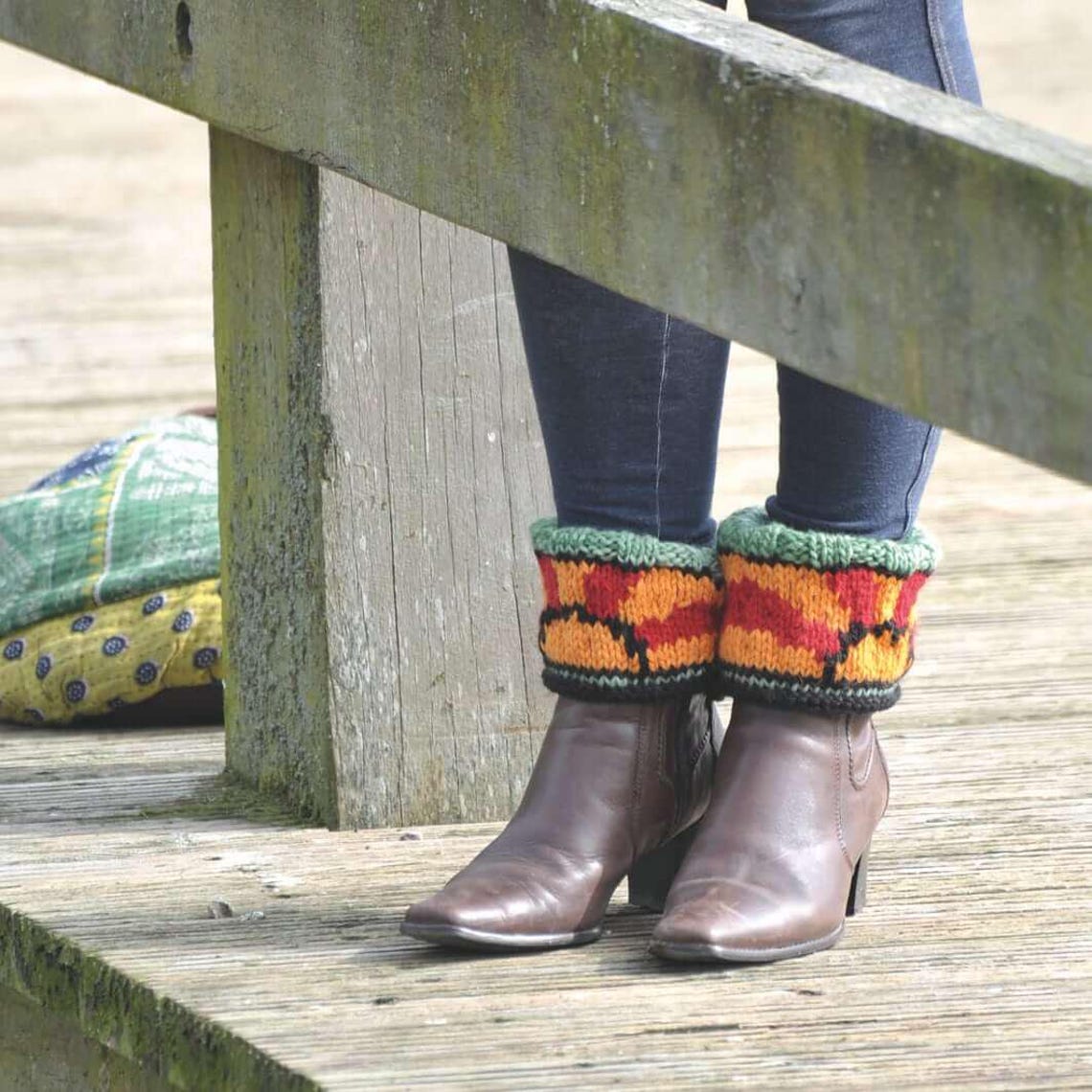 Knitting Patterns for Boot Toppers, Twenty to Make Knitted Boot Cuffs ...