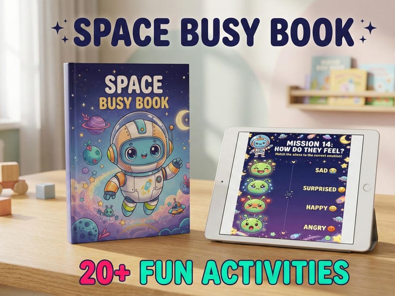 Space Busy Book Printable for Toddlers, Preschool Learning Binder ...