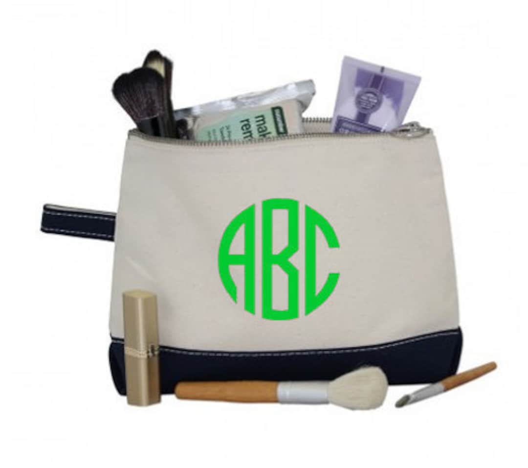 Monogram Makeup Bag - Monogrammed Makeup Canvas Bag - Monogrammed Make ...
