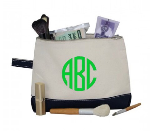 Monogram Makeup Bag - Monogrammed Makeup Canvas Bag - Monogrammed Make ...