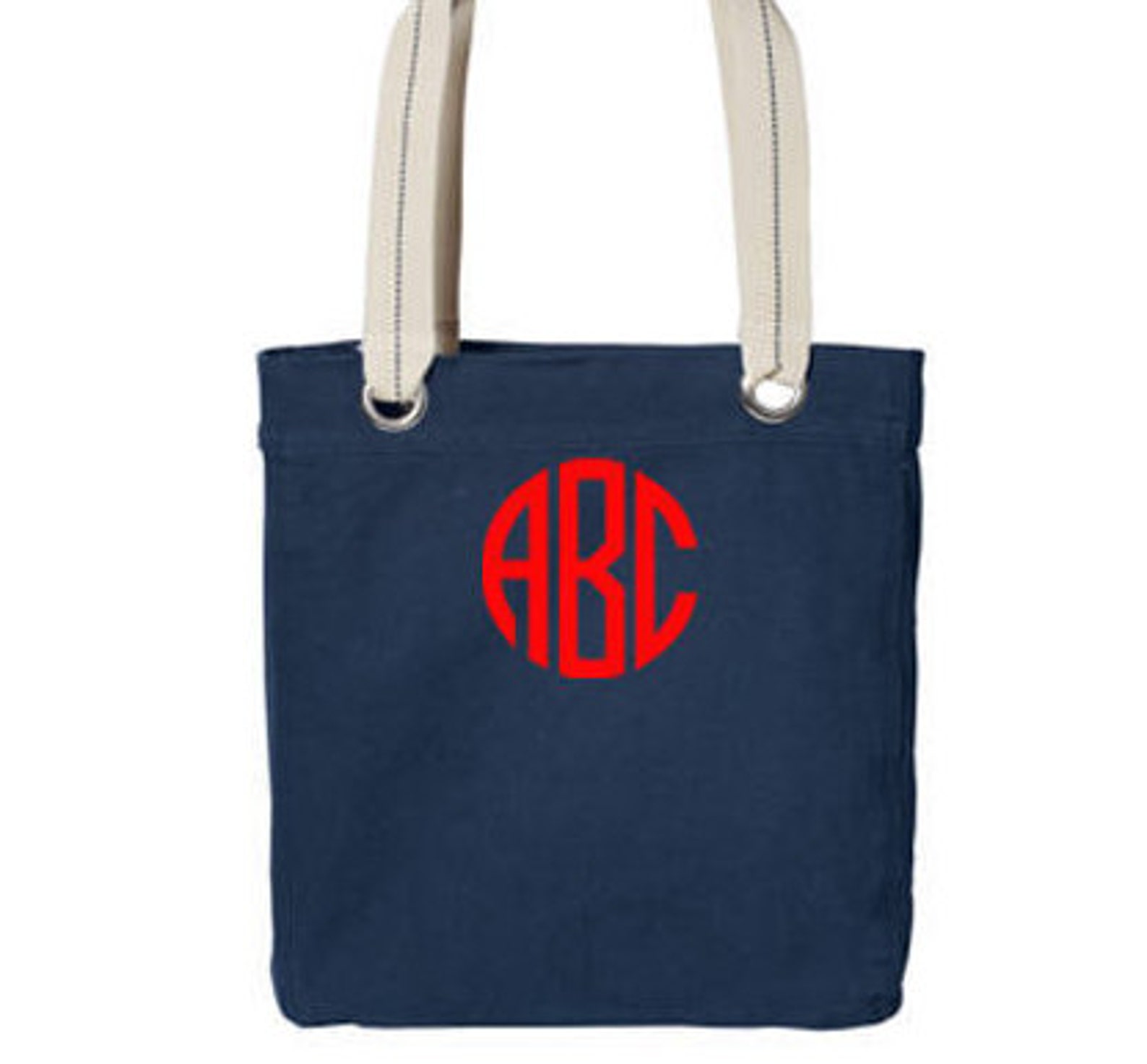 Monogram Bag Personalized Canvas Tote Bag Monogrammed - Etsy