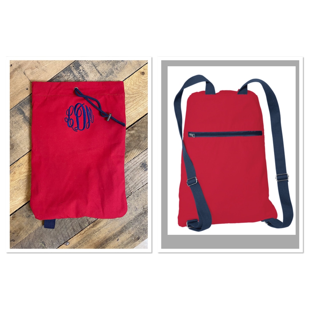 Personalized Drawstring Backpack, Drawstring Bag, Canvas Cinch Sack ...