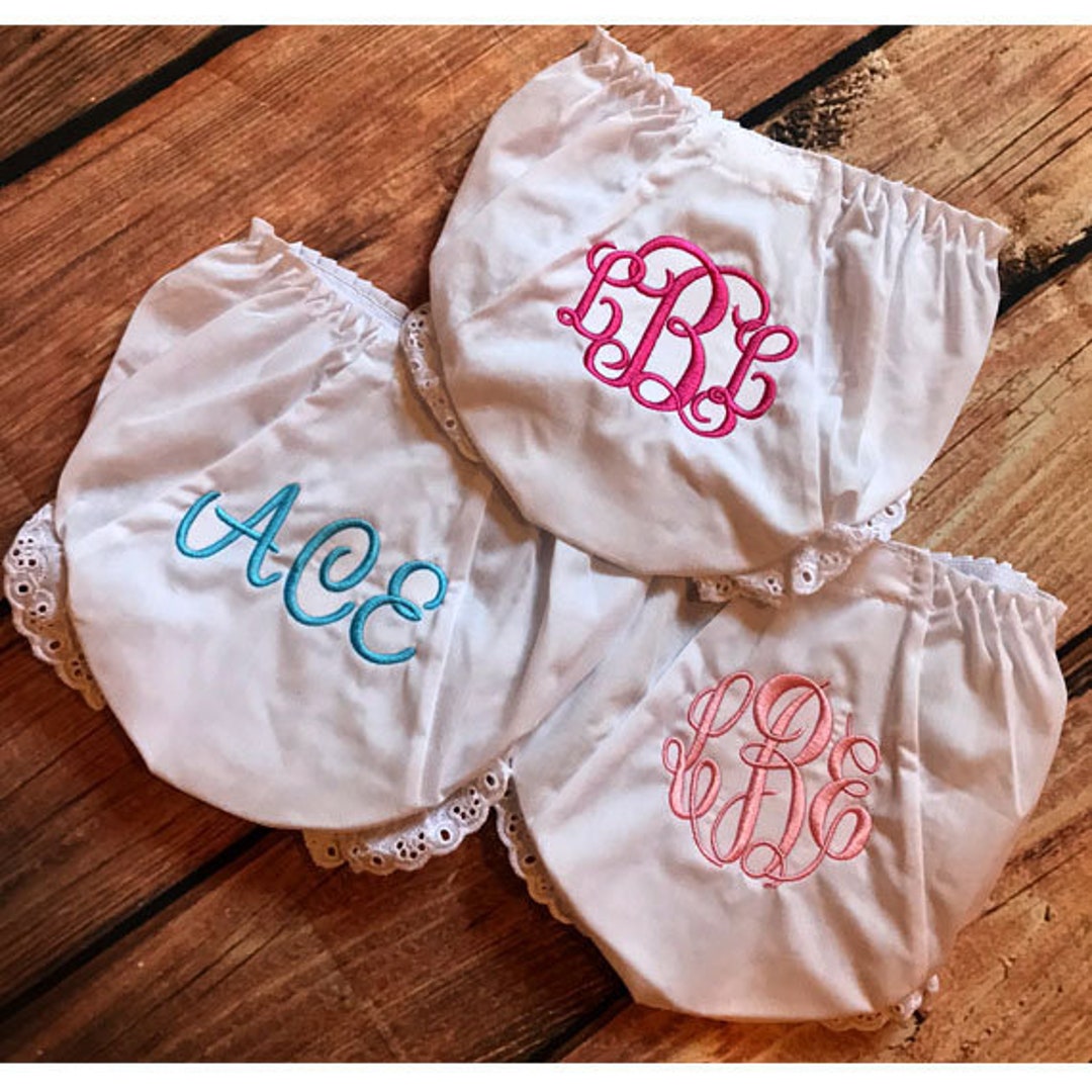 Monogrammed Baby Bloomer Diaper Cover - Personalized Baby Bloomers ...