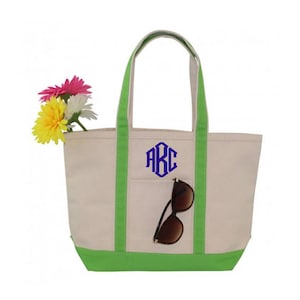 Monogrammed Canvas Tote Bag - Monogram Tote Bag - Personalized Canvas ...