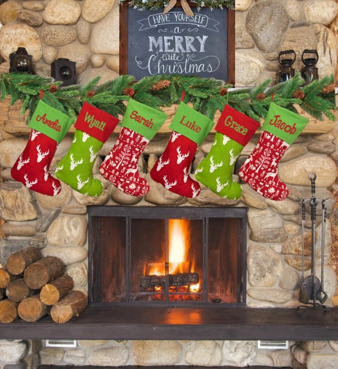 Christmas Stockings Embroidered With Name or Monogram, Family Christmas ...