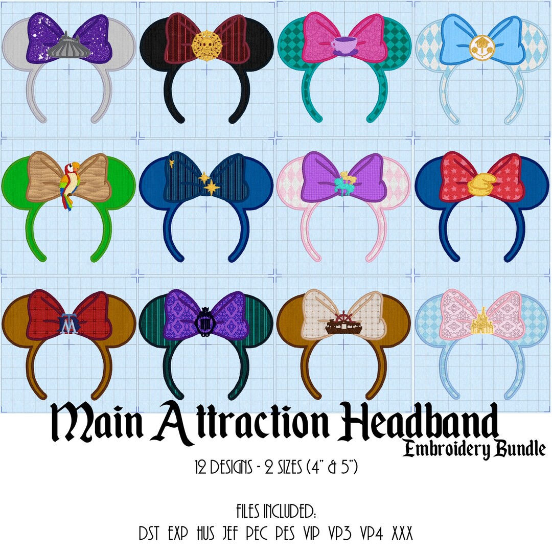 Main Attraction Headband Embroidery Bundle - Etsy