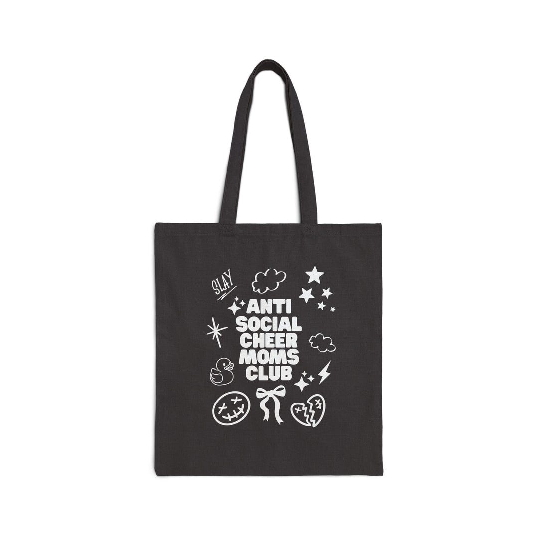 Cheer Mom Graphic Tote Bag | Cotton Canvas Cheerleading Mom Tote - Etsy