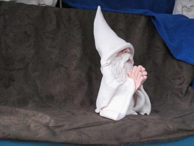 Praying White Wizard Clay Sculpture. | Etsy