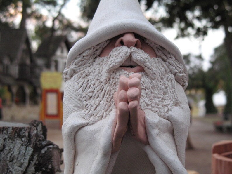 Praying White Wizard Clay Sculpture. - Etsy