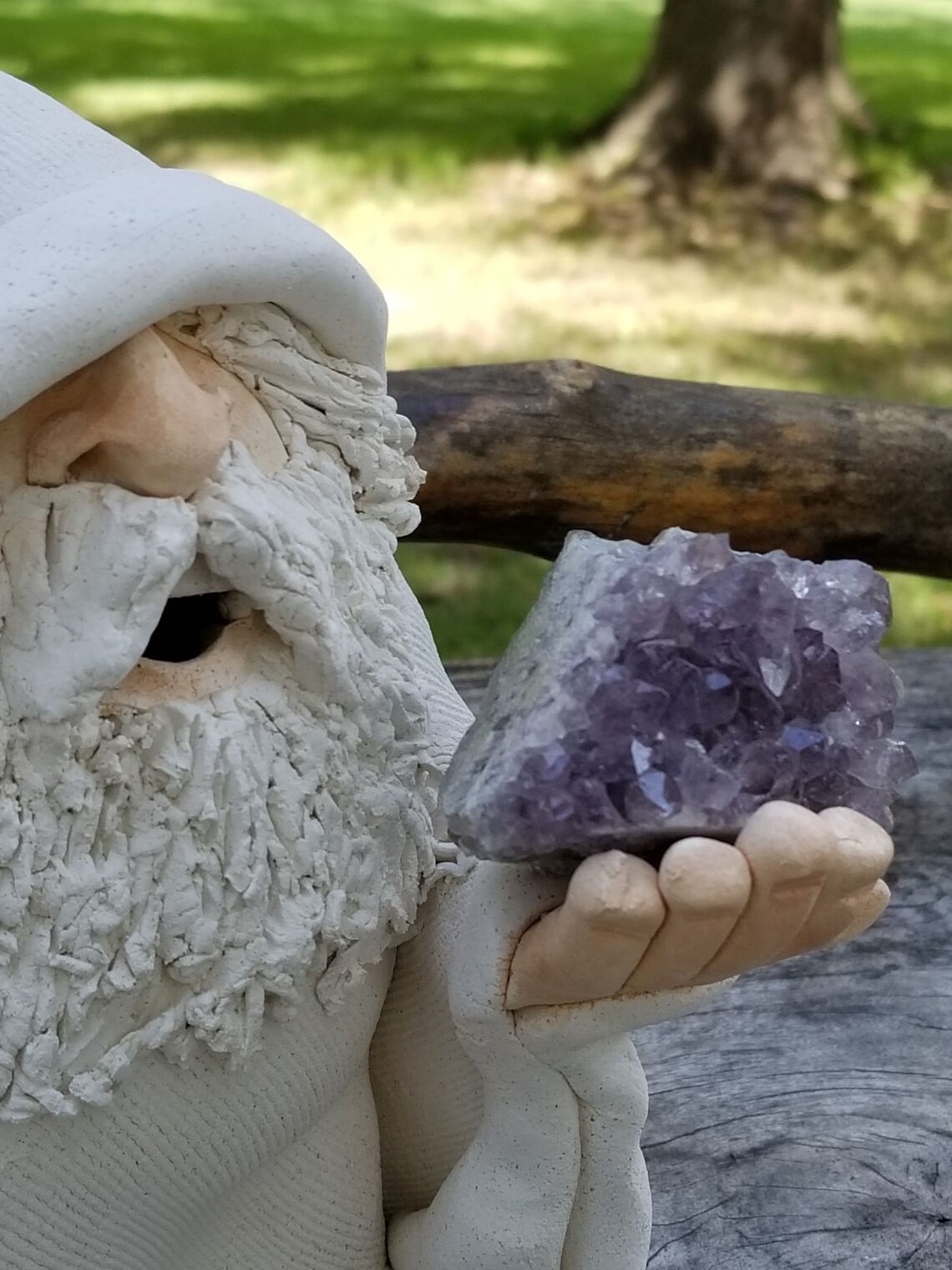 White Wizard Staff Holder With Amethyst | Etsy