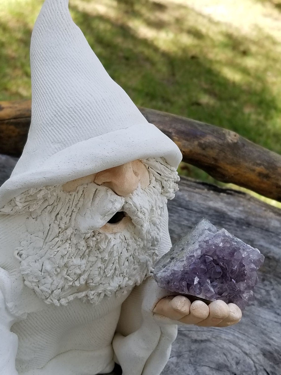 White Wizard Staff Holder With Amethyst | Etsy