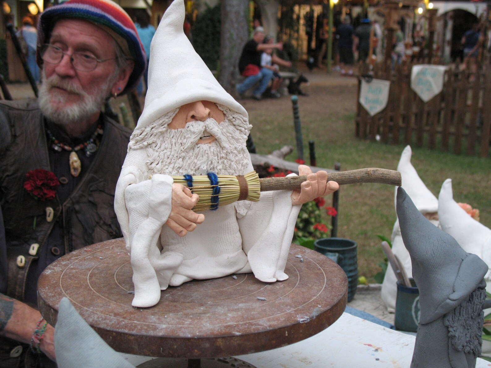 White Wizard Sculpture Playing Air Guitar | Etsy