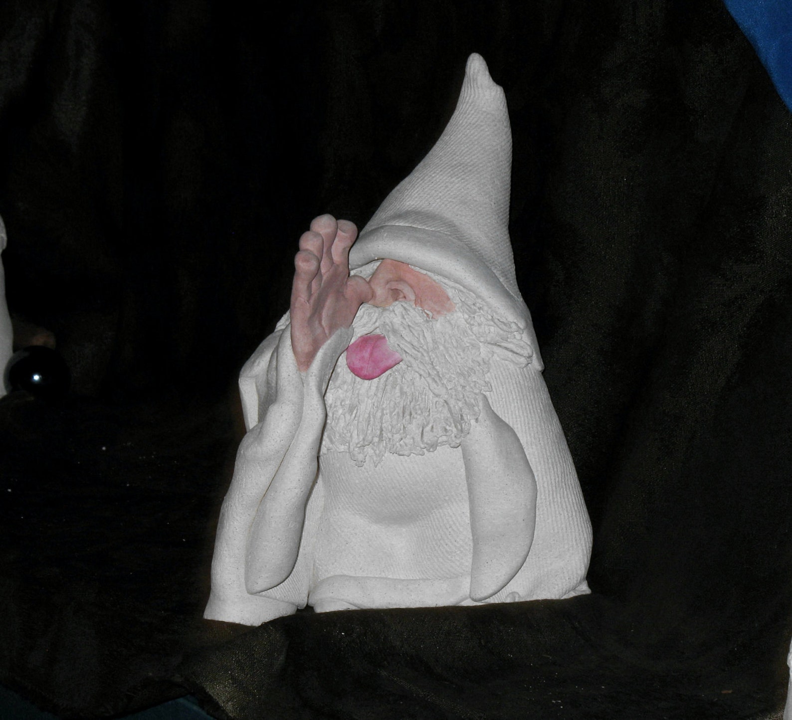 White Wizard Sculpture Thumbing His Nose and Sticking His - Etsy