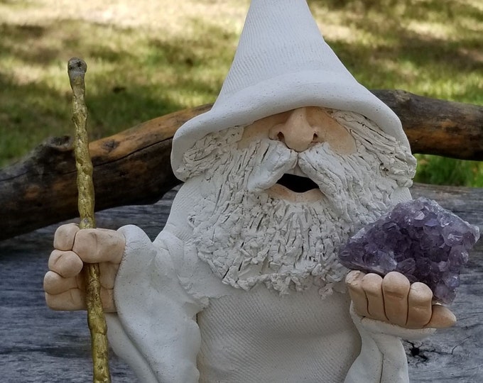 White Wizard Staff Holder With Amethyst - Etsy