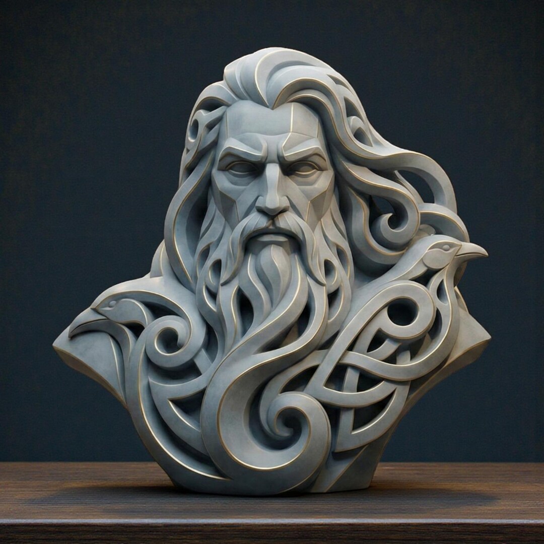 Odin Bust Statue Figure 3d STL File - Etsy