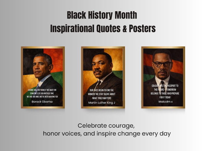 Black History Month Posters, African American Leaders Quotes, Classroom ...