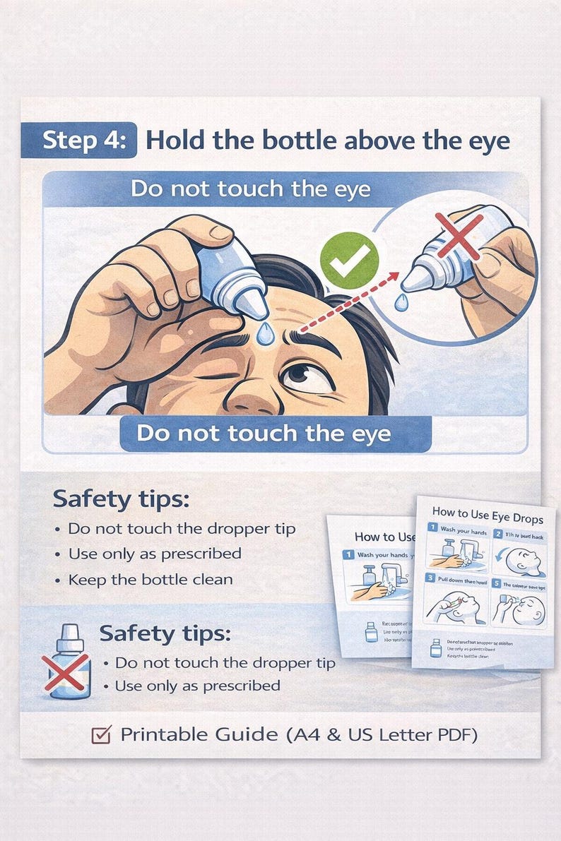 How to Use Eye Drops | Simple Step-by-step Guide | Eye Care Printable ...