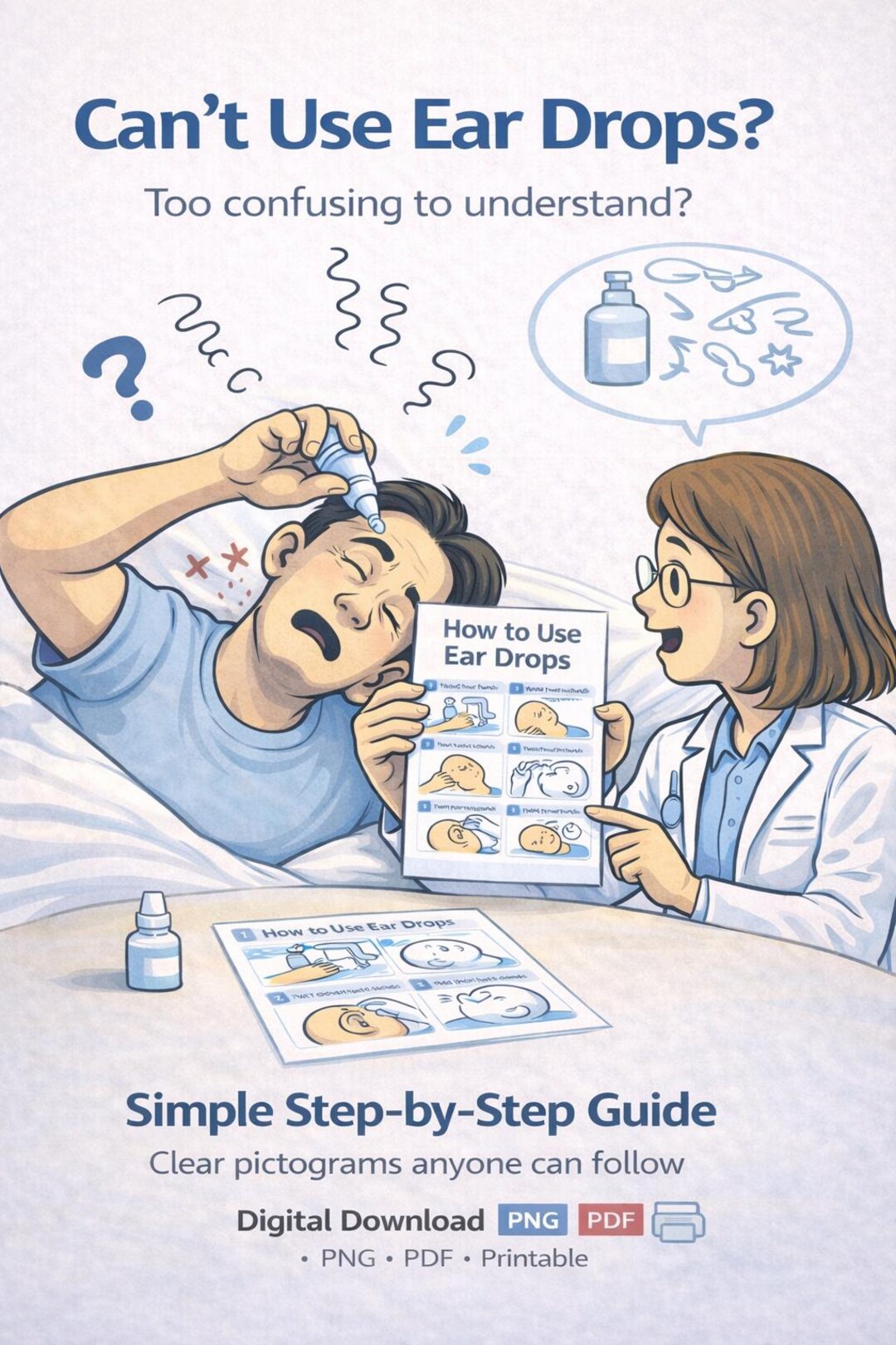 How to Use Ear Drops – Clear Step-by-step Medical Guide | Printable PNG ...