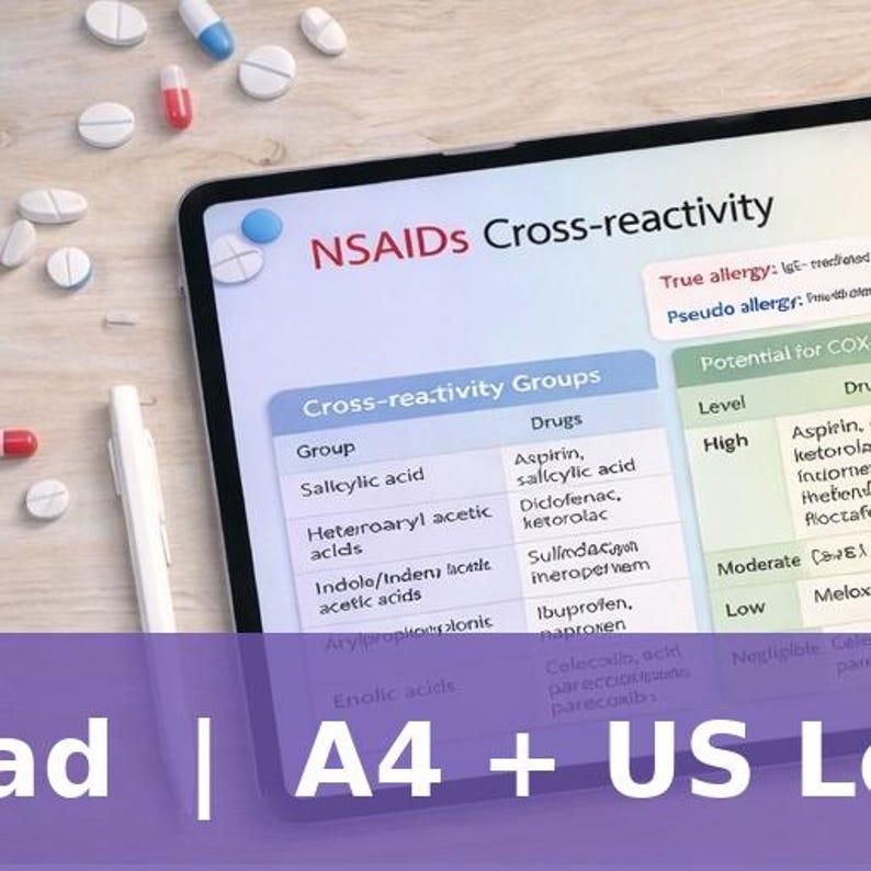 Nsaids Cross-reactivity Chart | COX-1 Inhibition Guide | Drug Allergy ...