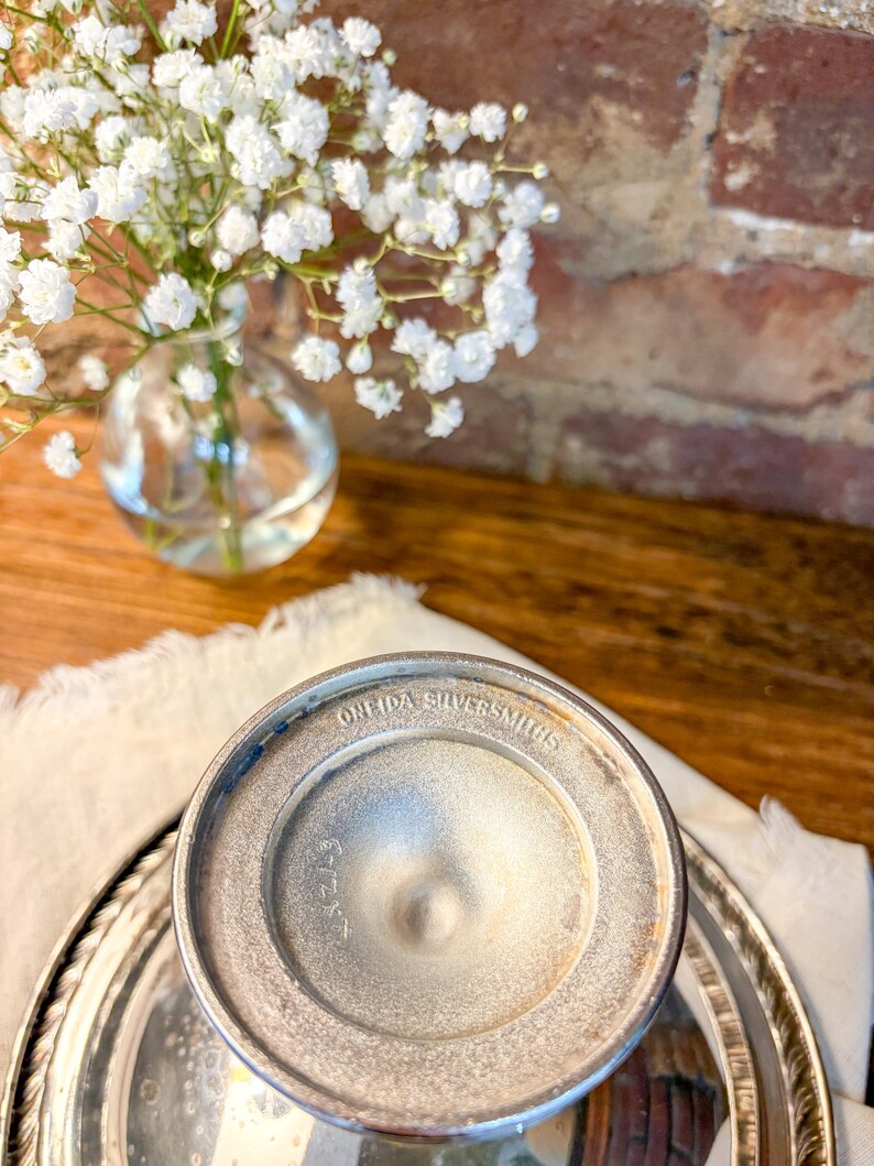 Vintage Oneida Silver Plated Pedestal Compote | Vintage Vanity Display ...
