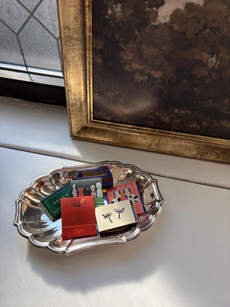 Vintage Silver Plated Rectangular Trinket Tray | Scalloped Edge Catchall - Etsy