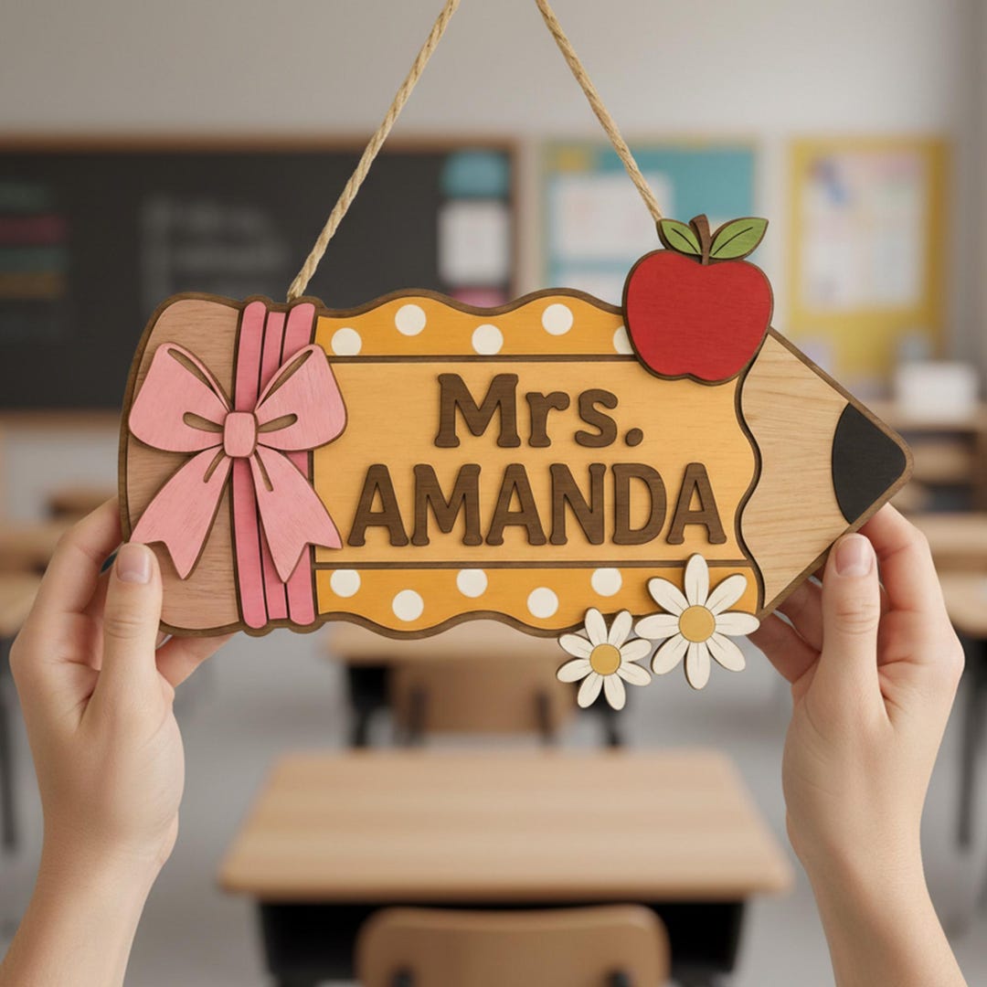 Personalized Teacher Door Hanger, Custom Classroom Decor - Etsy