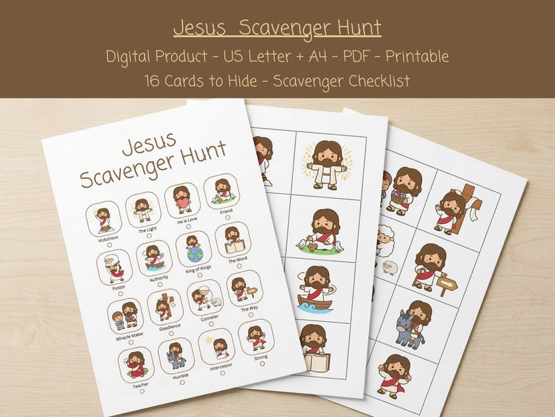 Jesus Scavenger Hunt, Printable, Bible Scavenger Hunt, Digital Download ...